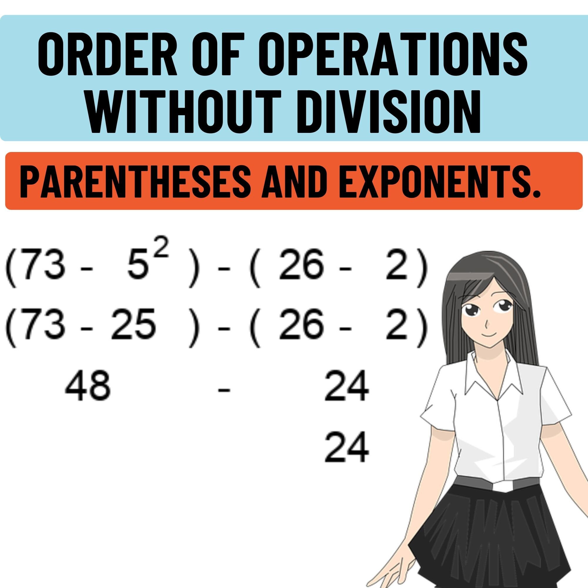 Order Of Operations Worksheets With Exponents