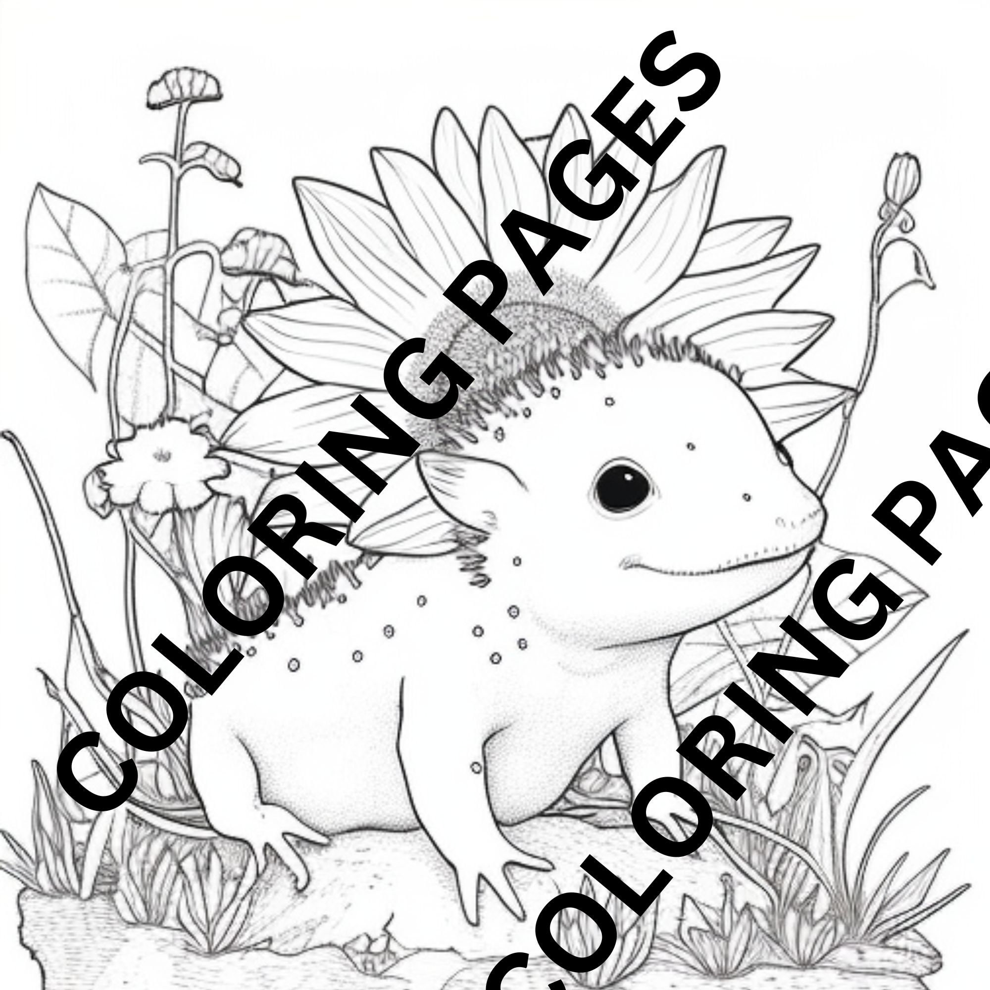 Fantasy Coloring Pages Axolotls Digital Download With Printable,for ...