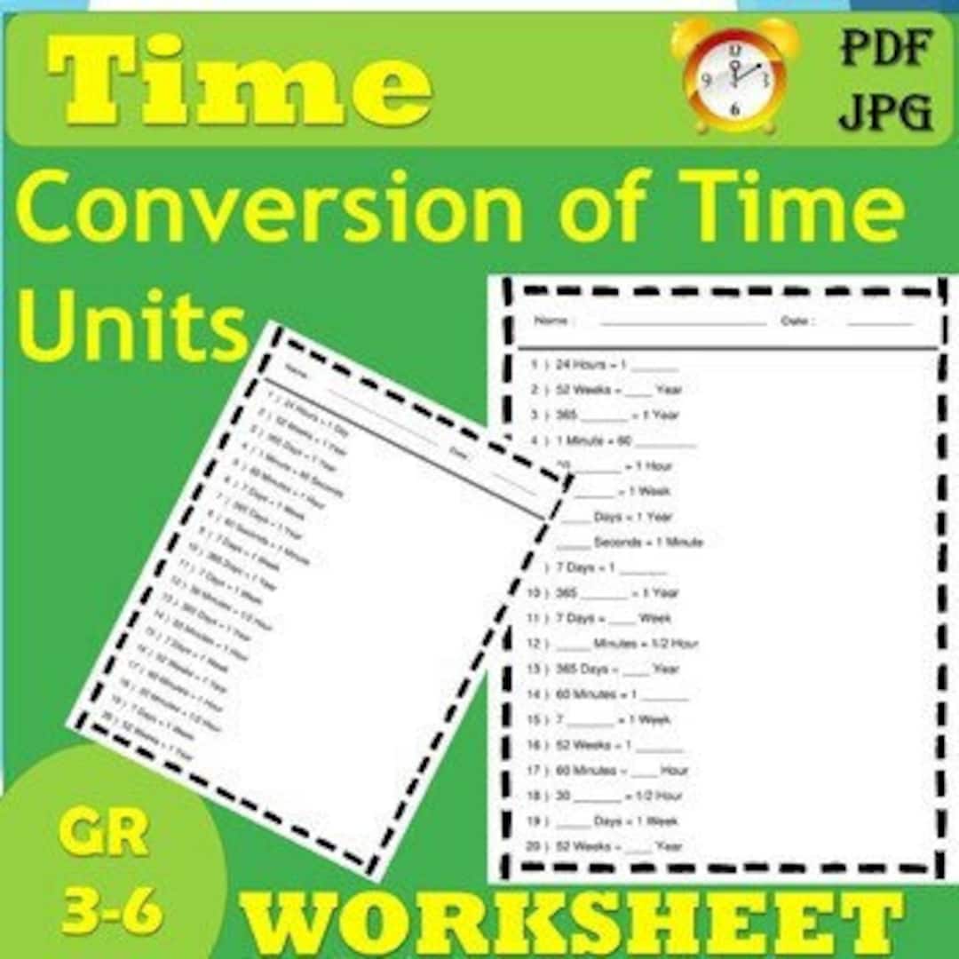 Explore Time Mastery Printable Worksheets for Time Conversion for ...