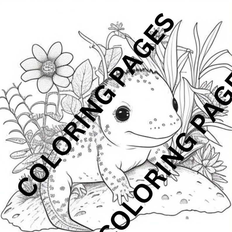 Fantasy Coloring Pages Axolotls Digital Download With Printable,for ...