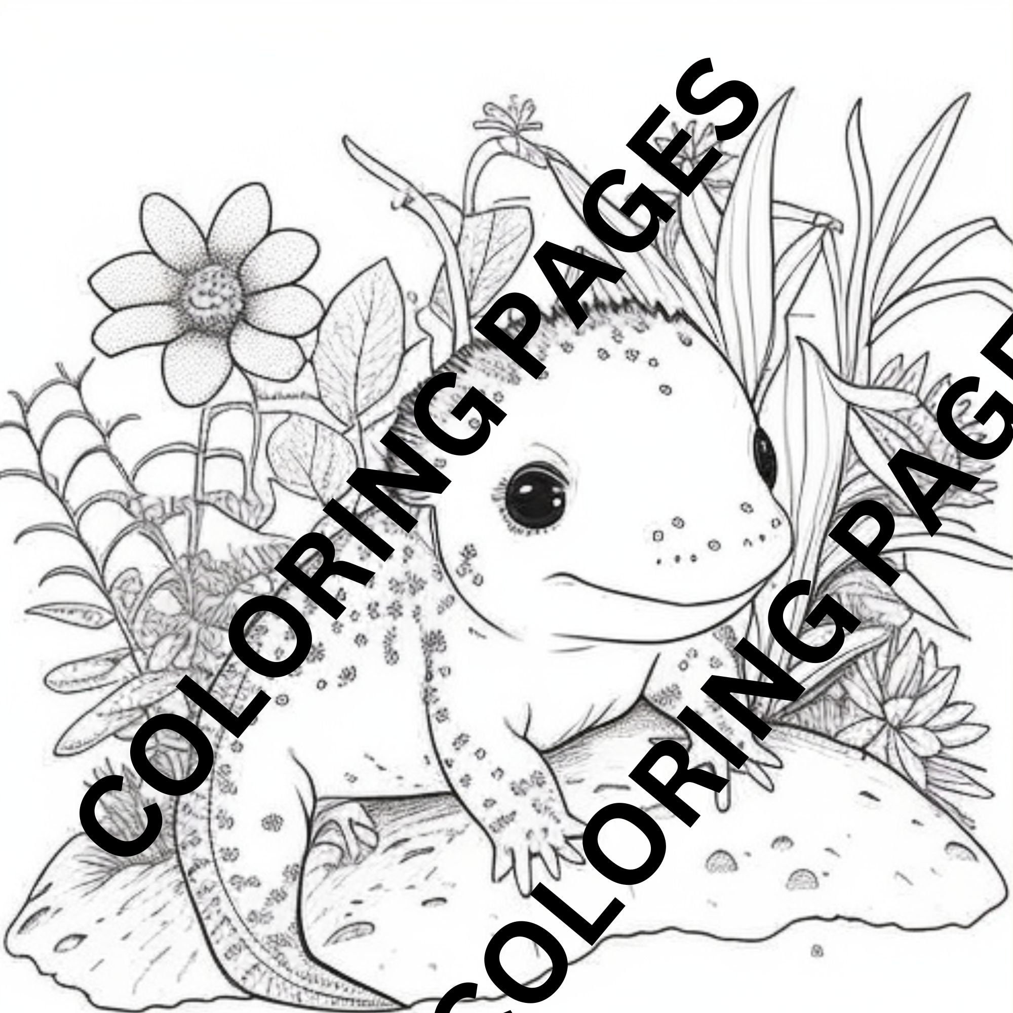 Fantasy Coloring Pages Axolotls Digital Download With Printable,for ...