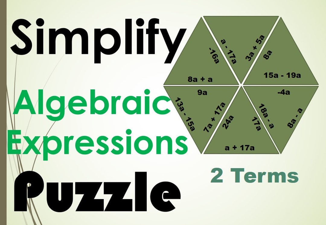 Simplifying Algebraic Expressions Puzzle Activity Addition - Etsy
