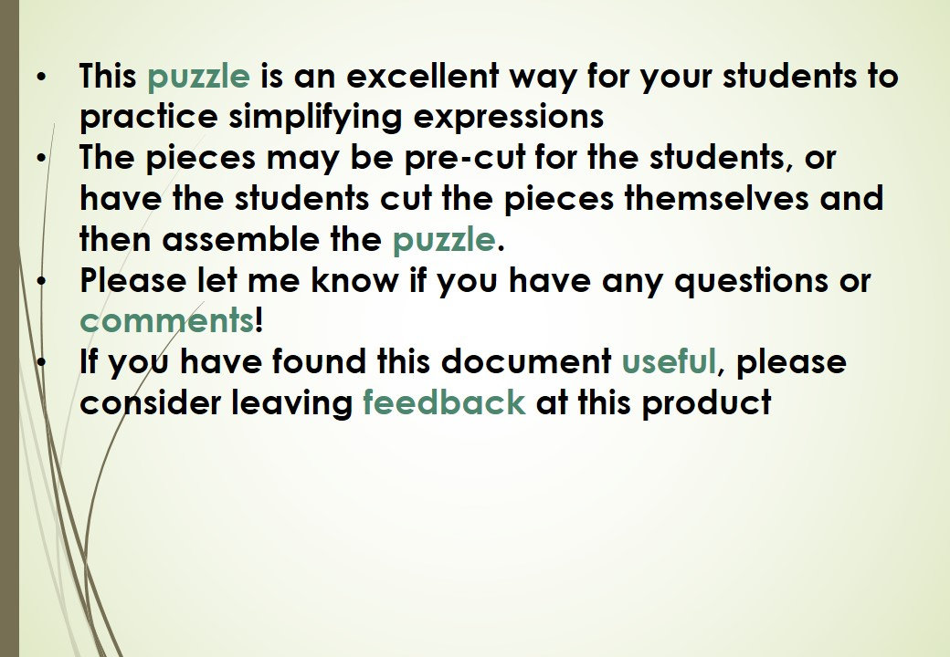 Simplifying Algebraic Expressions Puzzle Activity Addition - Etsy