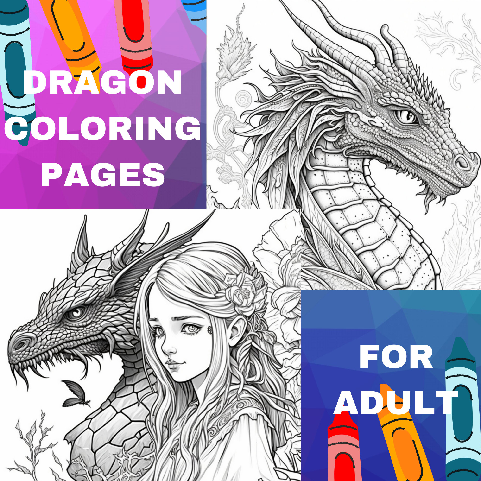 Mythical Dragon Coloring Pages : A Collection of 25 Fantasy Dragon ...