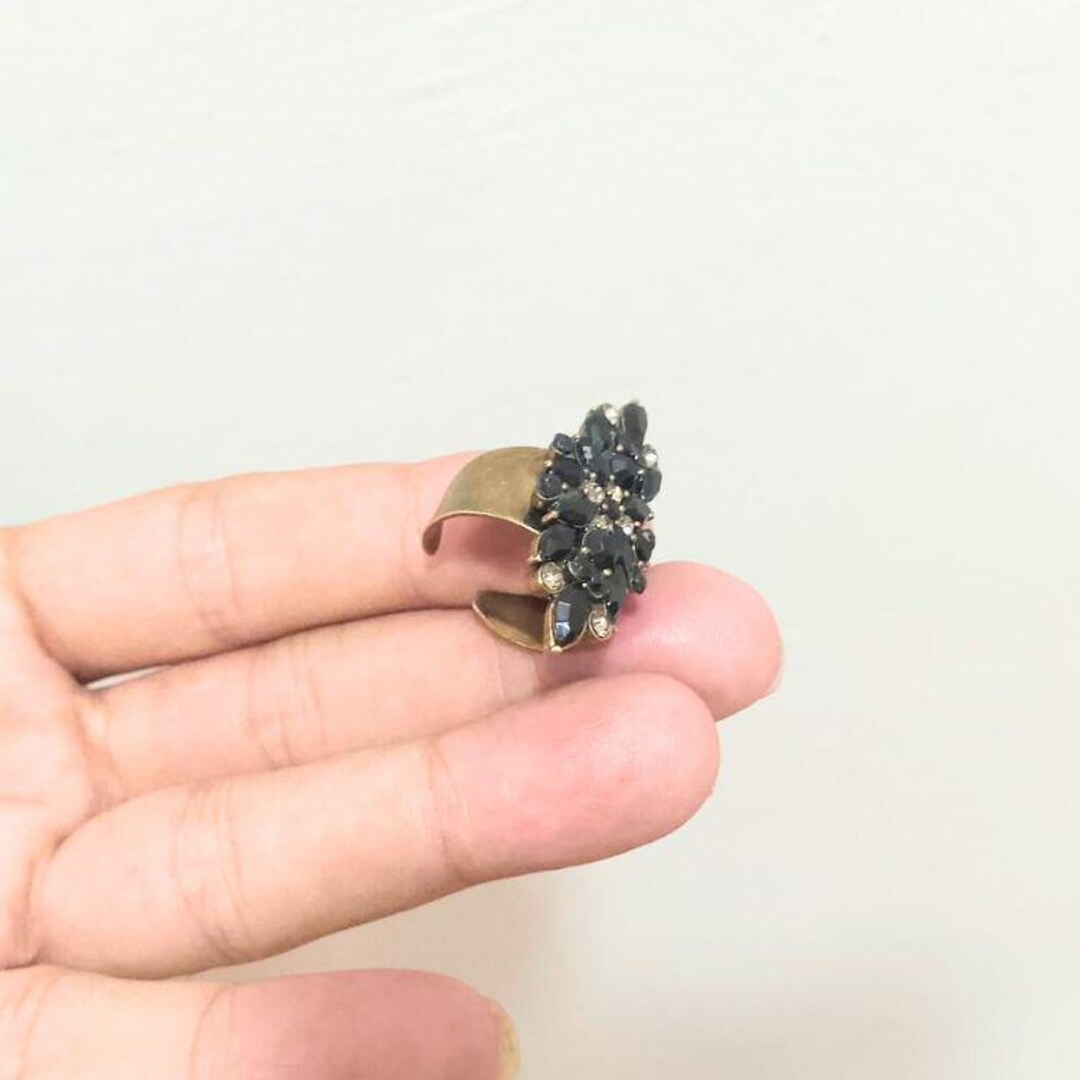 Ancient Ring Bronze Color Authentic Black Stone , Vintage Bronze Ring ...