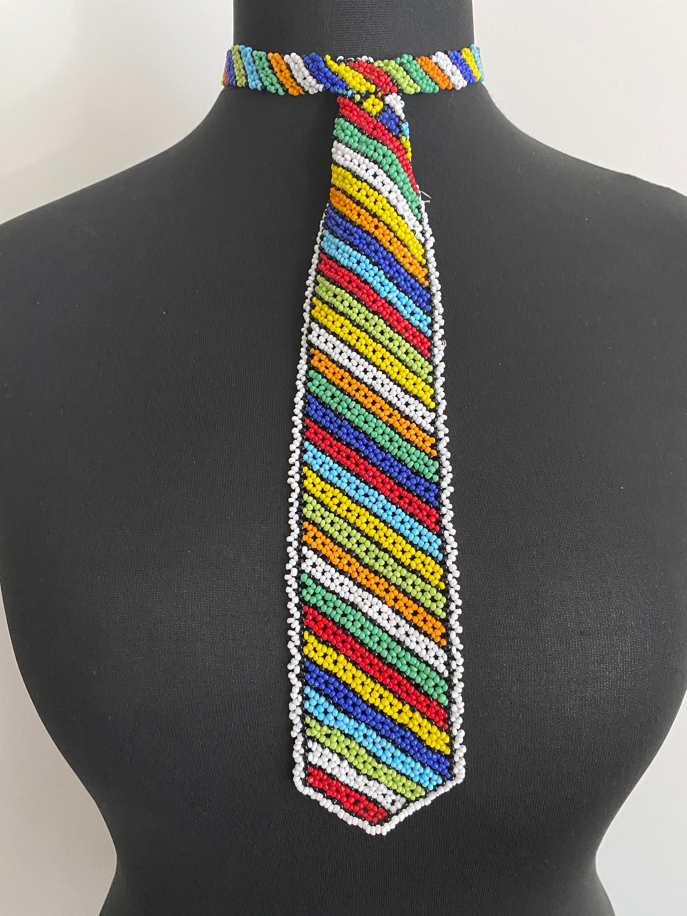Zulu Beaded Tie: South African Ethnic Necktie - Etsy