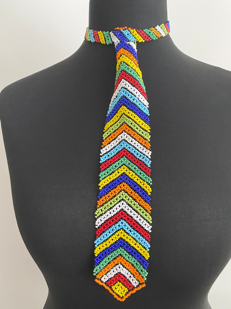 Beaded Tie - Zulu Beaded Tie - African Necktie - Ethnic Tie - Wedding ...