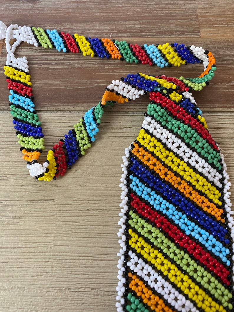 Zulu Beaded Tie: South African Ethnic Necktie - Etsy