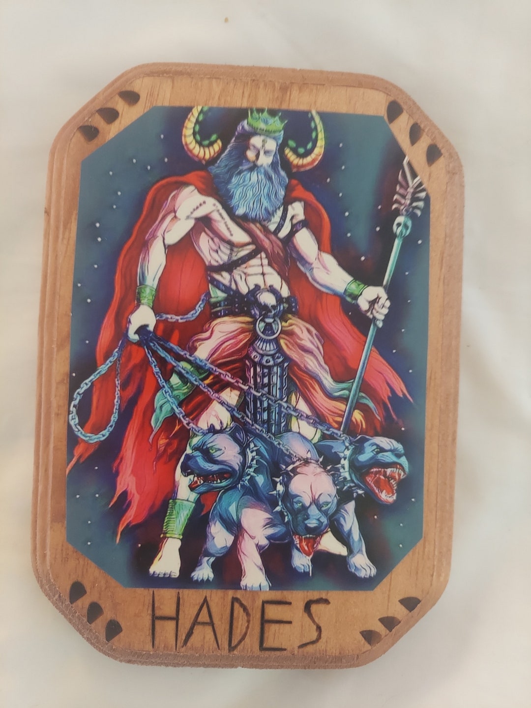 Hades Wood Stained Deity Plaque - Etsy
