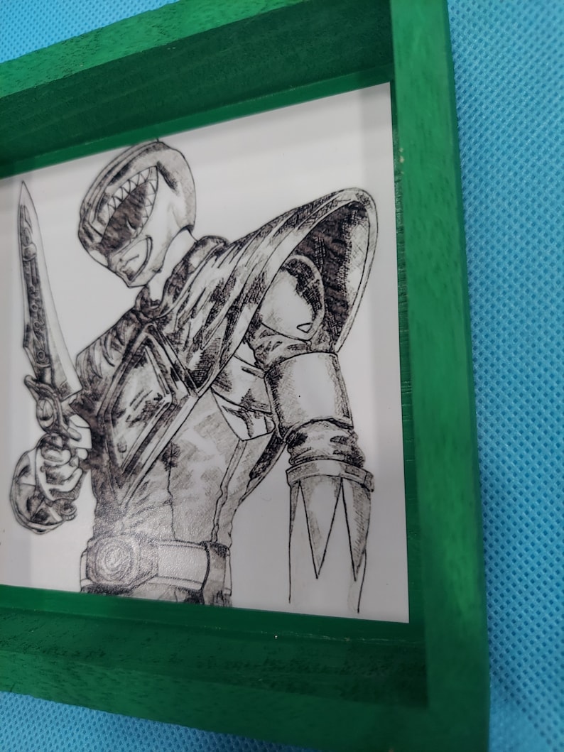 Green Ranger Sketch Shadow Box - Etsy