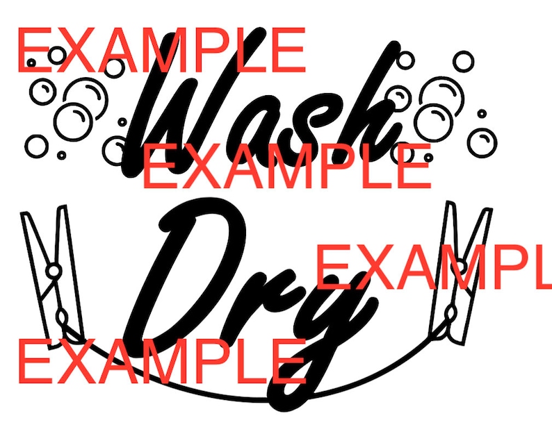 Wash & Dry Laundry Room Decal: SVG PNG Cut File (digital Download) - Etsy