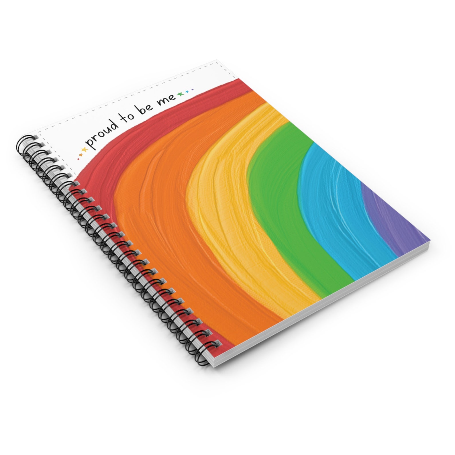 Rainbow Pride Spiral Notebook: Inspirational Journal, Ruled Line (59 ...