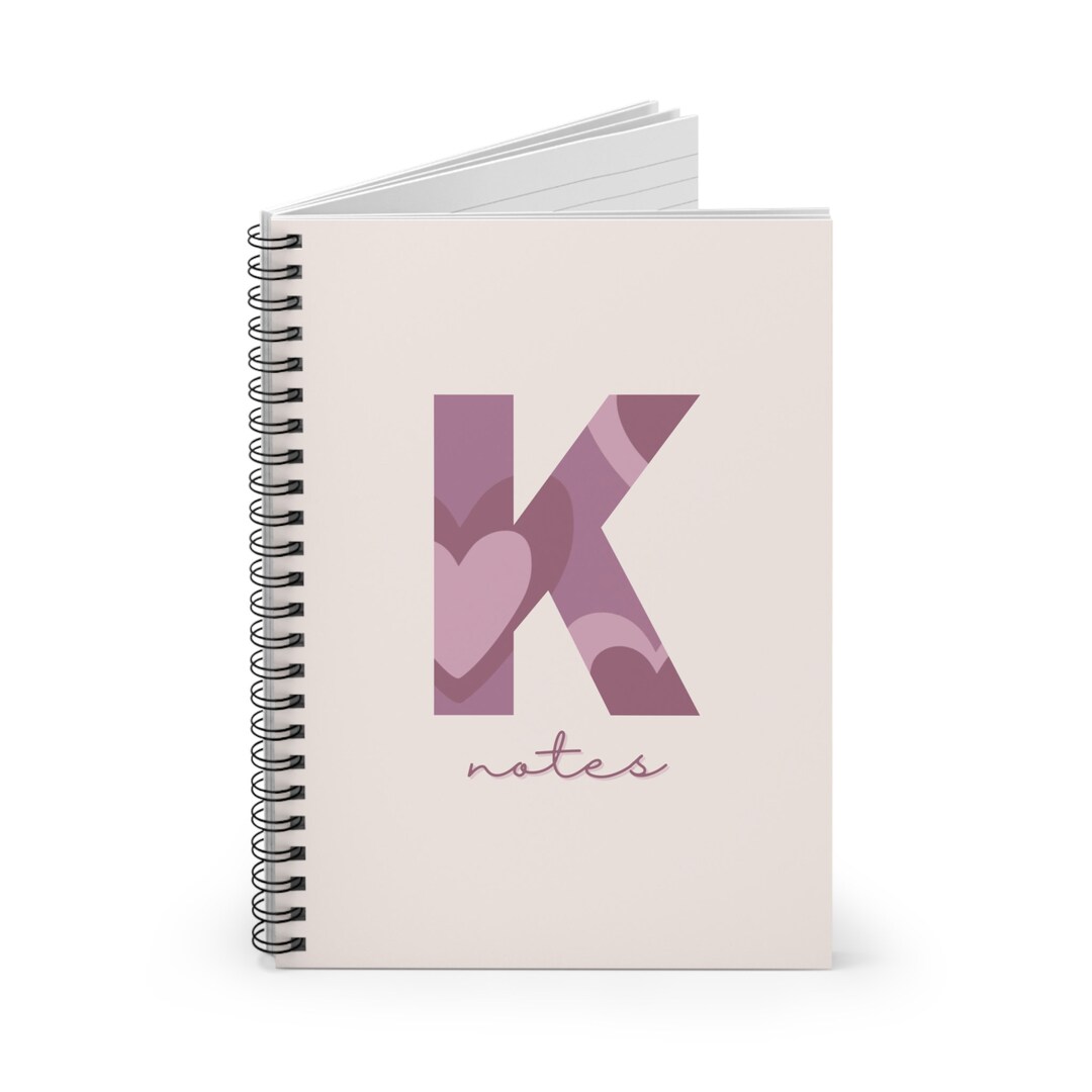 Initial 'K' Spiral Notebook: Lettering & Doodling Journal (118 Ruled ...