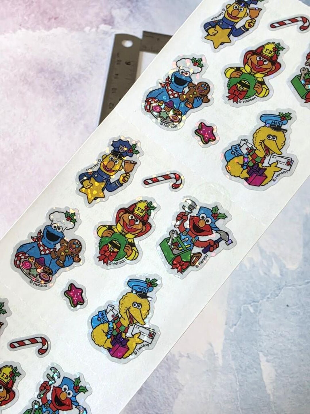 Sandylion - Vintage Stickers - Sesame Street Christmas - Etsy