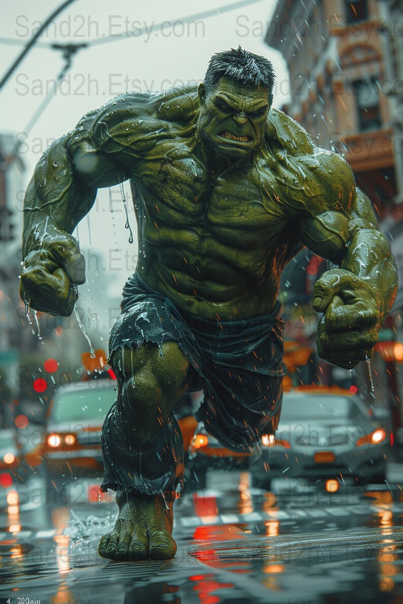 Hulk Running in San Francisco _ Wall Art _ Digital Download - Etsy