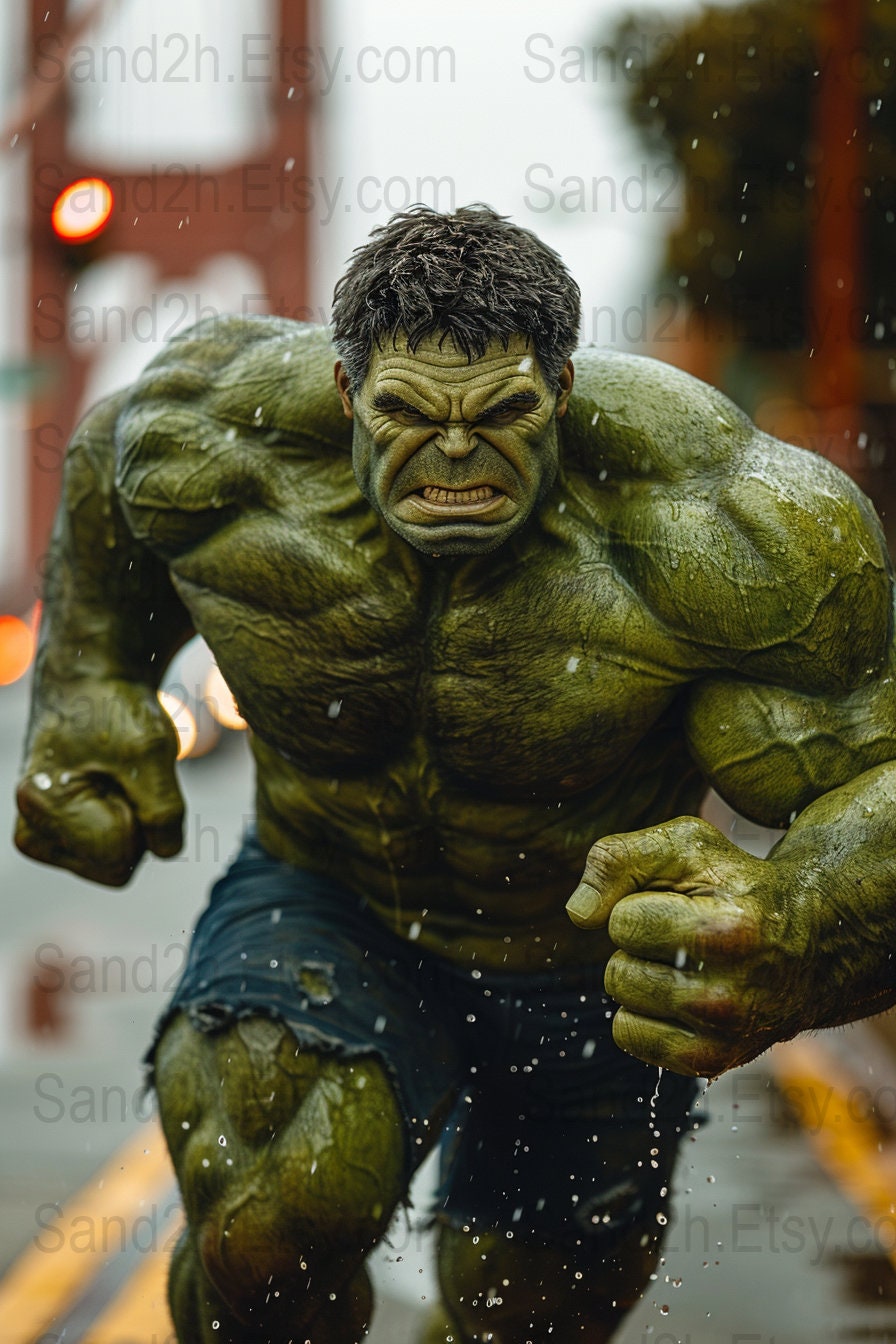 Hulk Running in San Francisco _ Wall Art _ Digital Download - Etsy