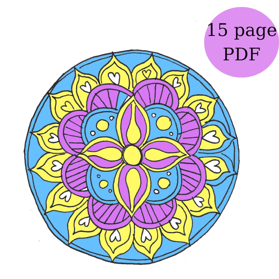 Printable Adult Coloring Page MANGALA - Etsy