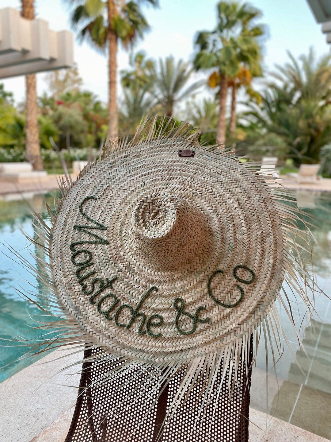 XXL Giant Straw Hat Customizable, Very Large Embroidered Moroccan Boho ...