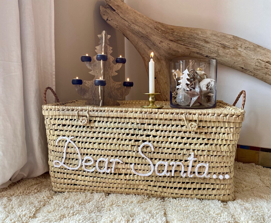 Personalized Straw Trunk, Basket & Storage Chest, Customizable Woven ...