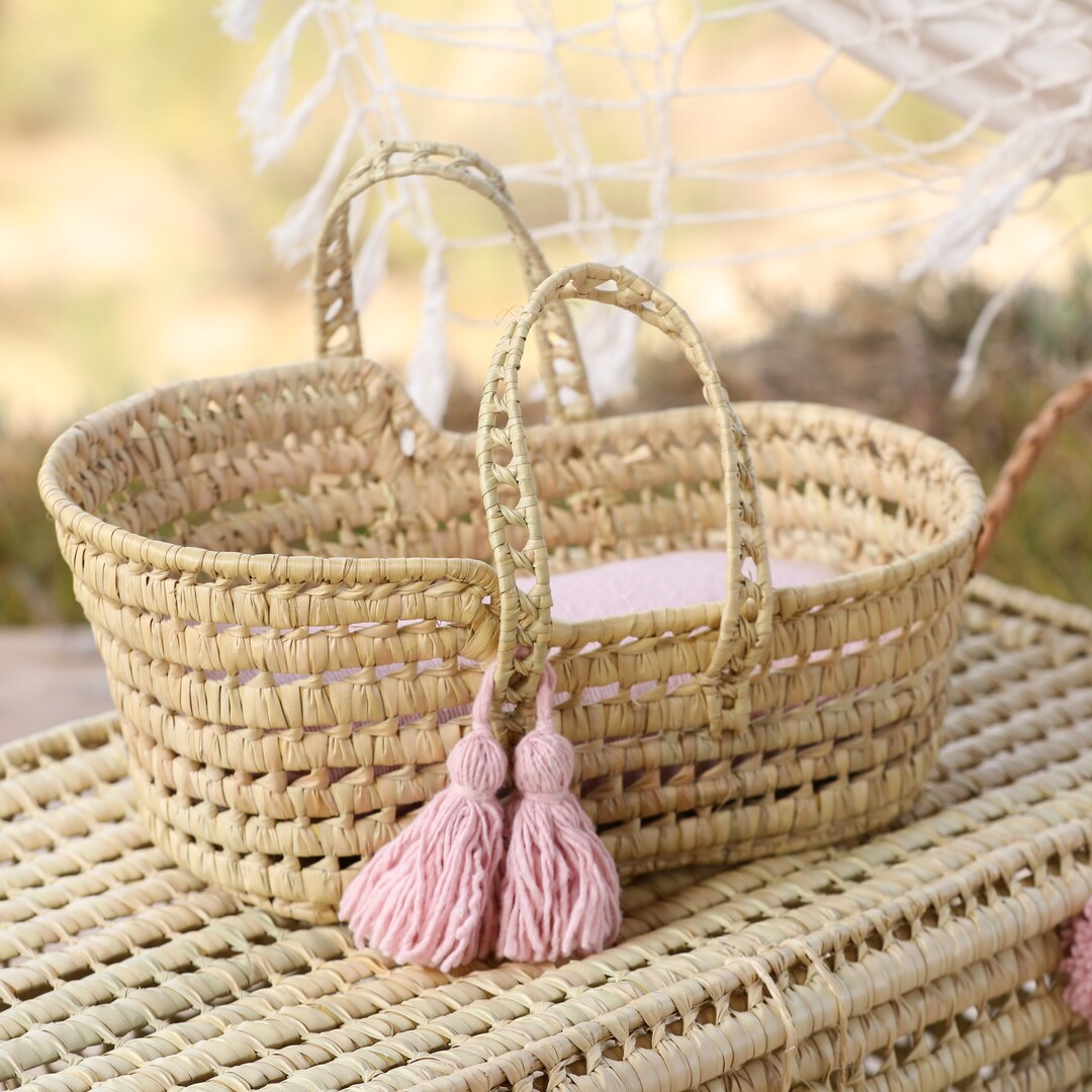 Adorable Doll's Bassinet in Woven Palm Leaves, 100% Handmade - Etsy