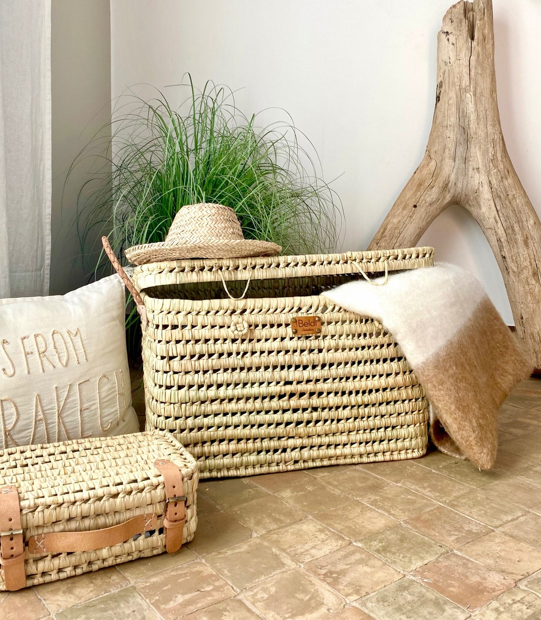 Trunk, Basket & Straw Storage Chest to Personalize, Customizable Woven ...