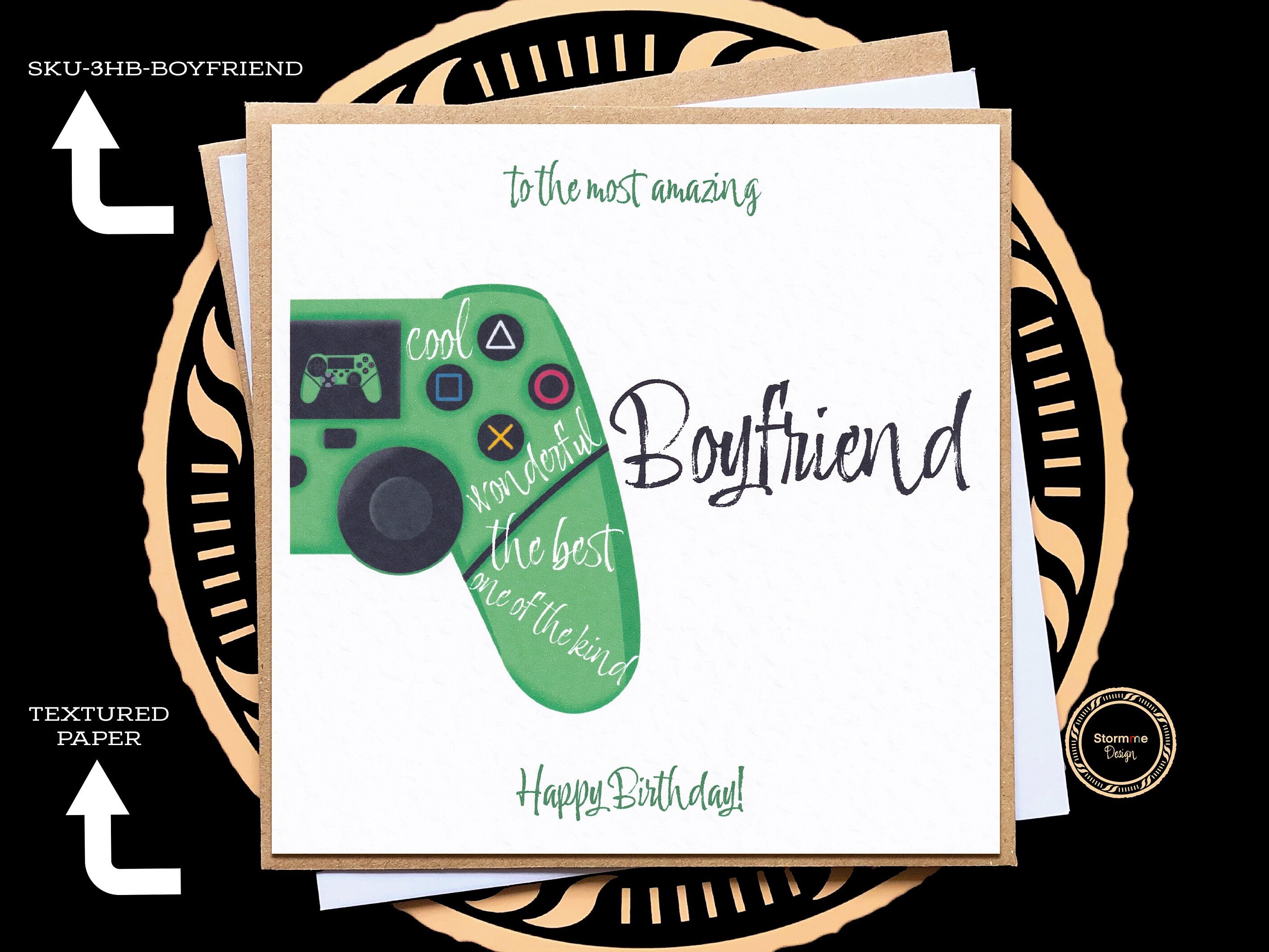 Birthday Card for Son, Green Gaming Controller Design - Etsy
