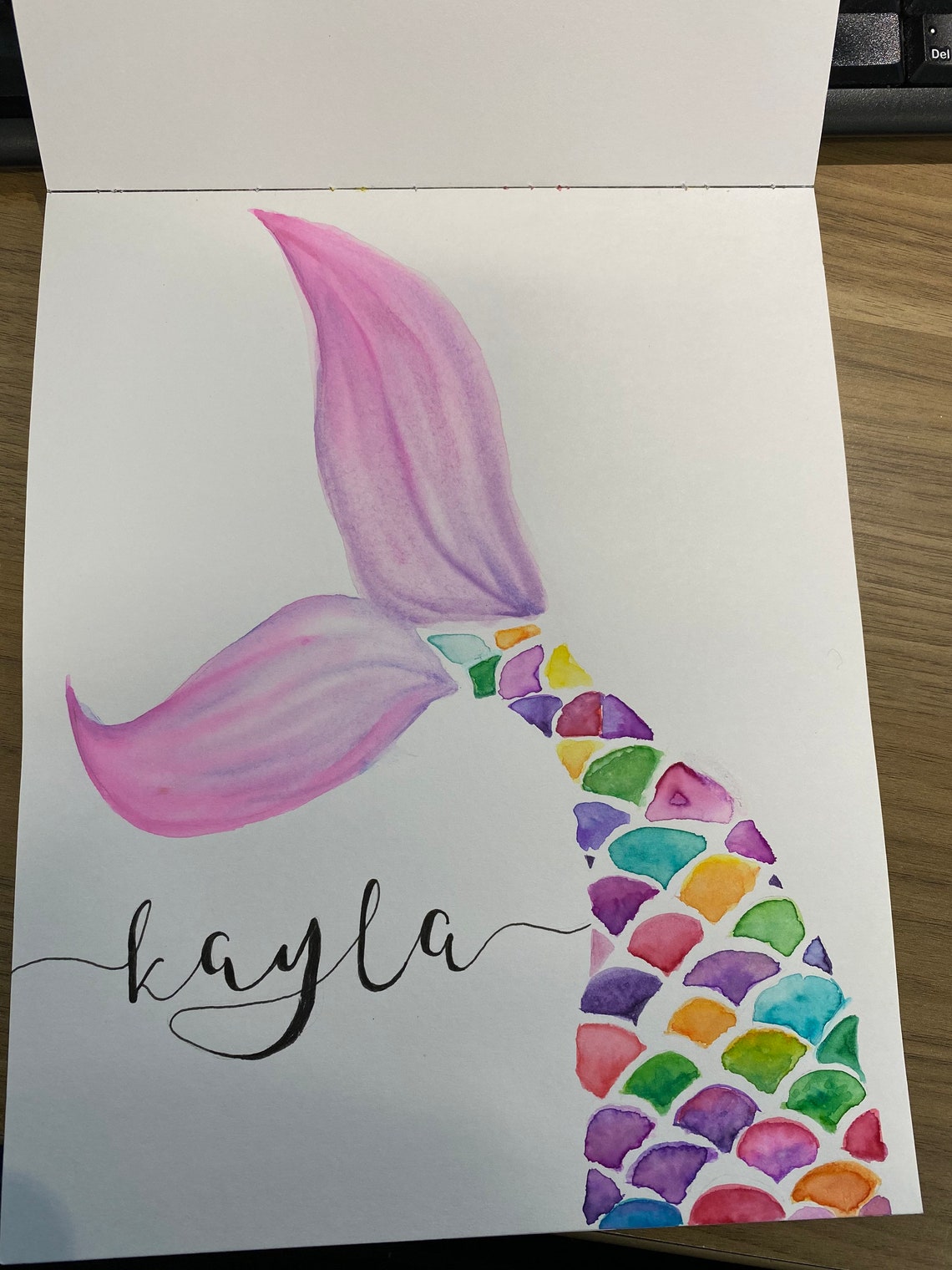 Watercolor name art | Etsy