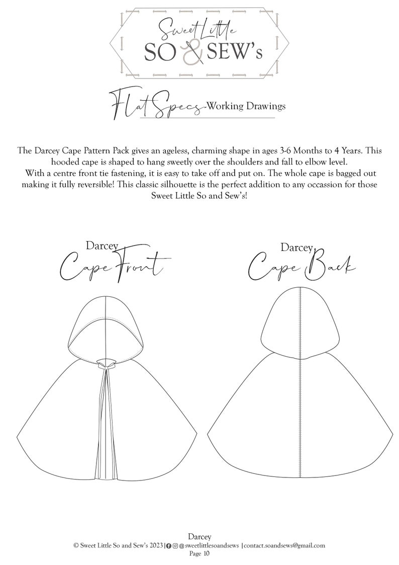 EASY Fully Reversible Cape, Baby Toddler Children, PDF Sewing Pattern ...