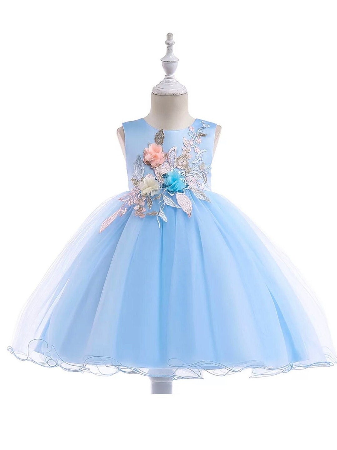 Flower Girl Blue Dress|birthday Girl Dress|girls Wedding Tutu Dress ...
