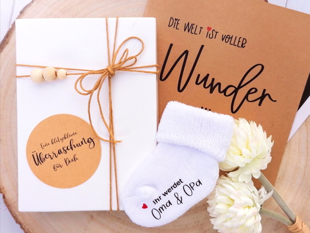 Geschenk Set "Du wirst Oma / Opa" | Karte Box Schwangerschaft verkünden ...