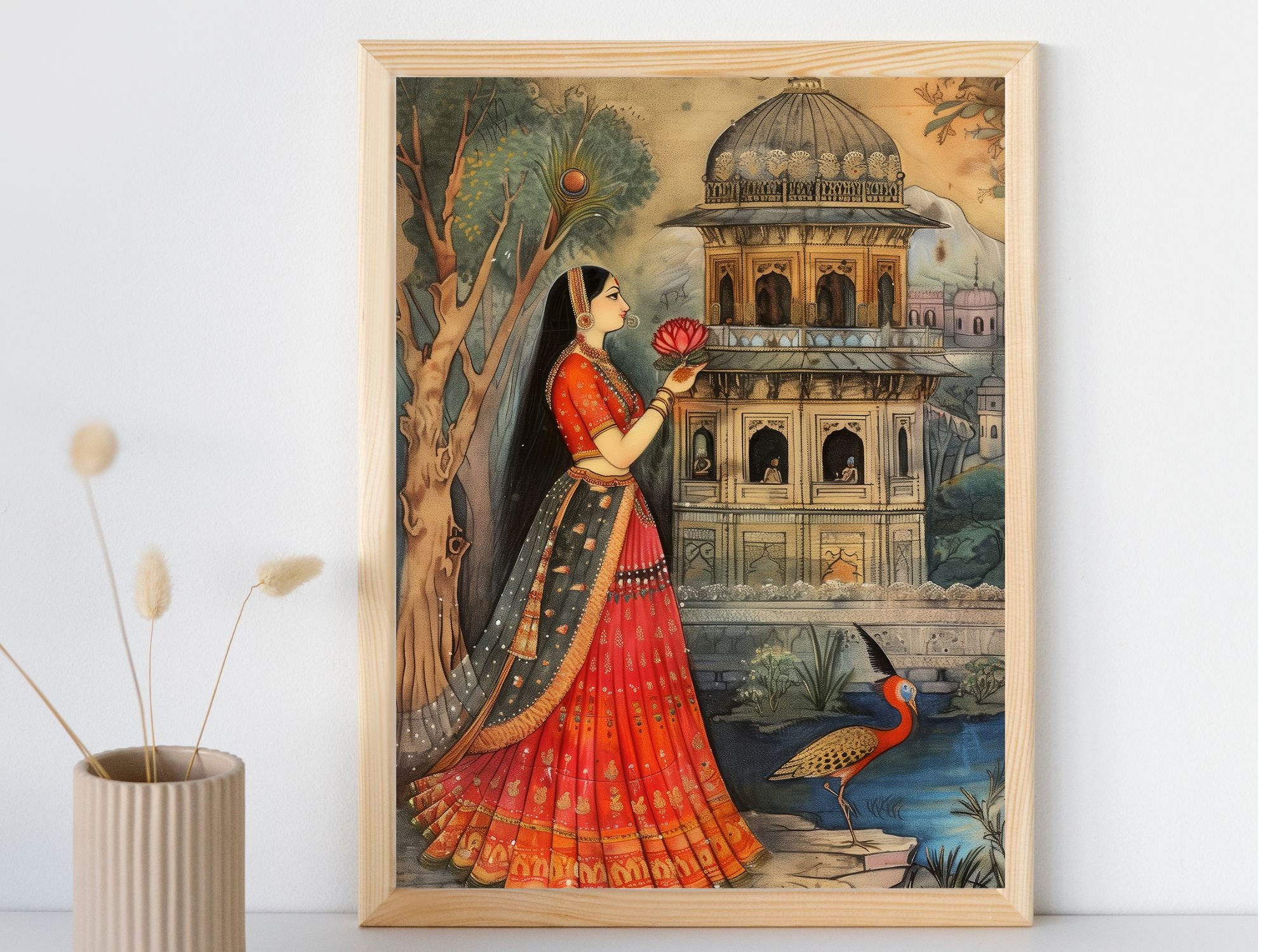 Indian Mughal Art, Princess, Indian Art, Wall Art, Vintage Art, Home ...