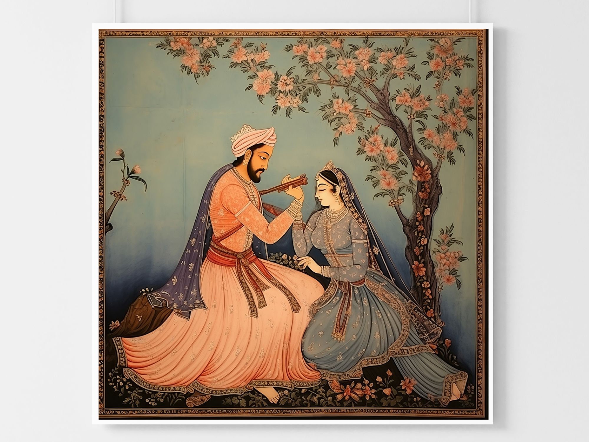 Indian Mughal Art, Prince and Princess, Indian Art, Wall Art, Vintage ...