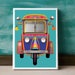 Indian Art Style Auto Rickshaw Illustration Local Transport Urban Art ...