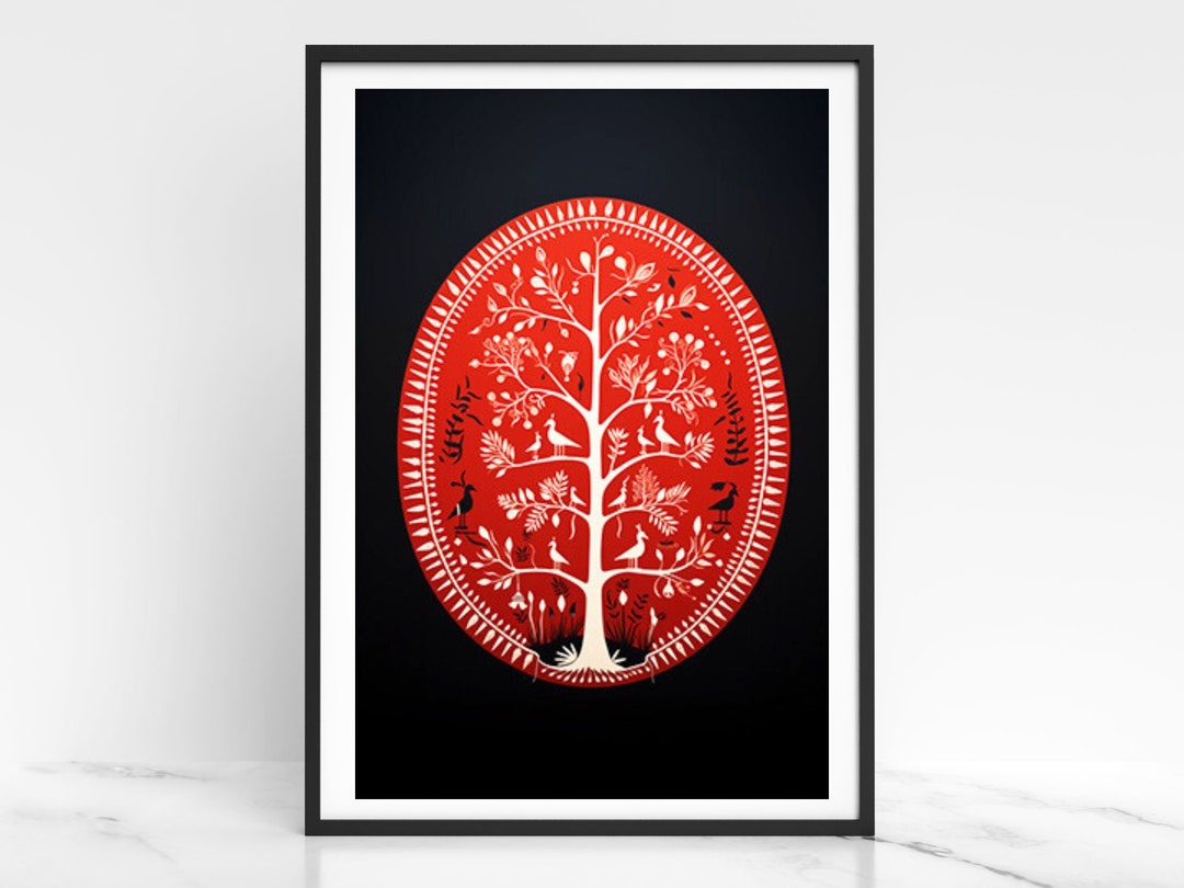Indian Art Warli Art Warli Tree Boho Art Tribal Art Home Decor Wall Art ...
