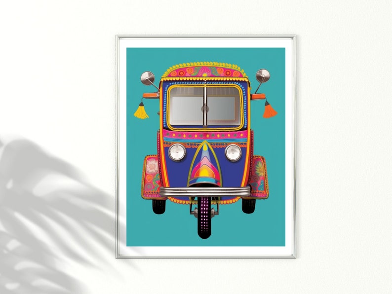 Indian Art Style Auto Rickshaw Illustration Local Transport Urban Art ...