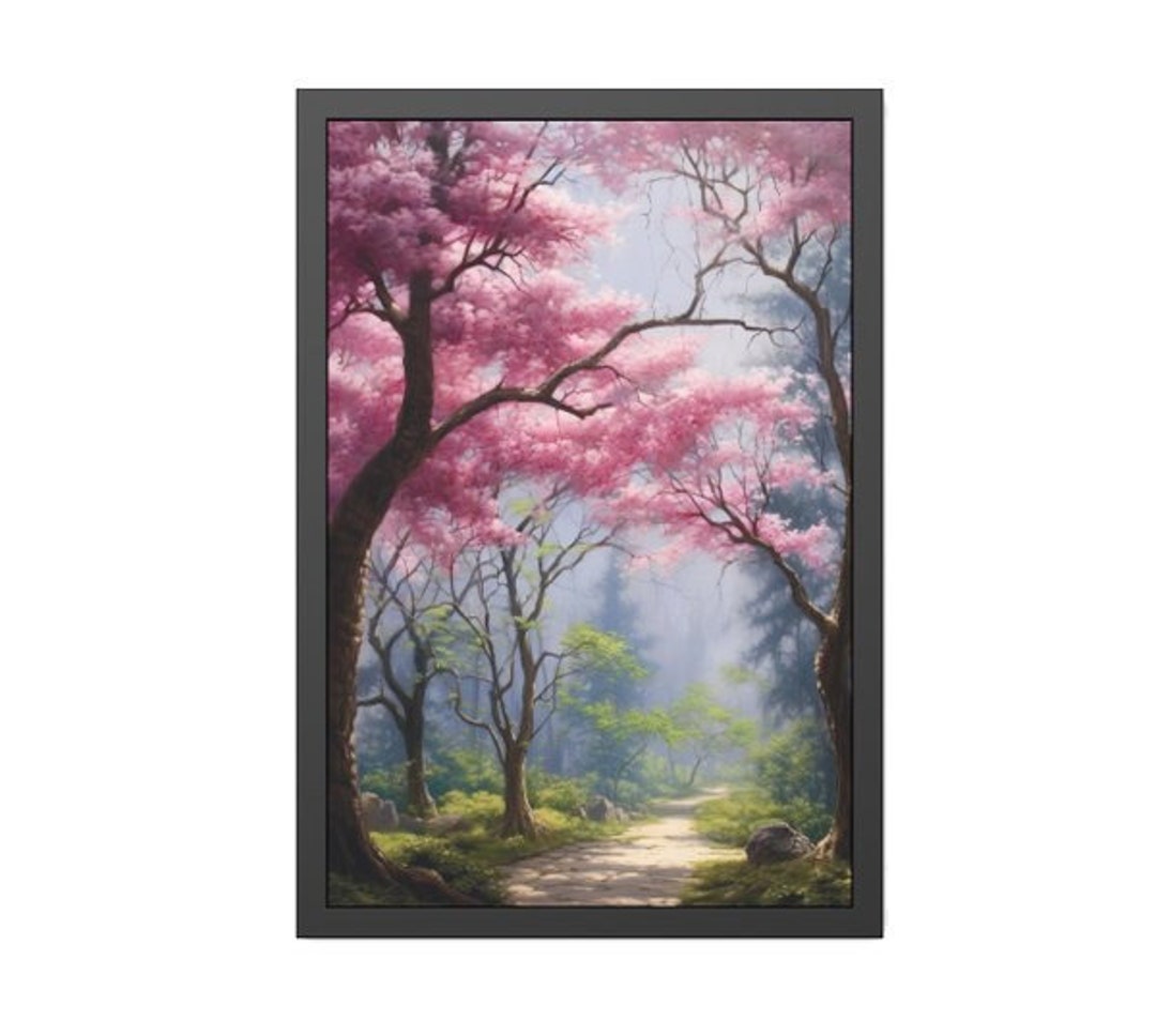 Pink Blossom Tree Watercolor Spring Tree Blossoming Pastel Watercolor ...