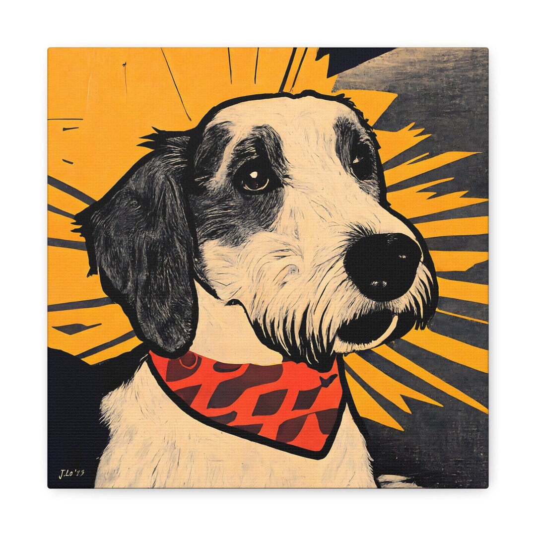 Pop Art Dog Canvas Painting Sheepadoodle Art for Living Room Canvas for ...