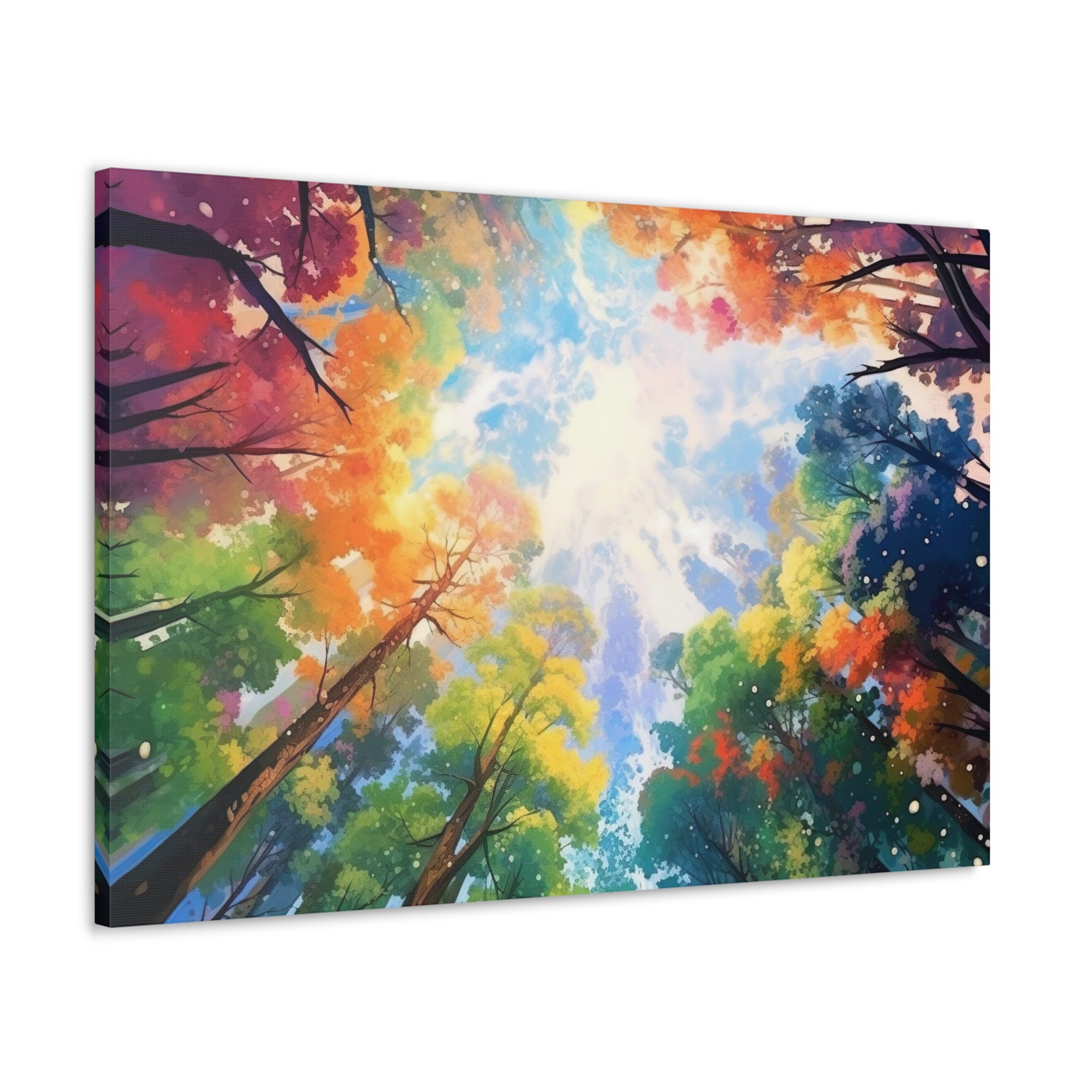 Rainbow Trees in the Sky Wall Art Colorful Trees in the Sky Landscape ...