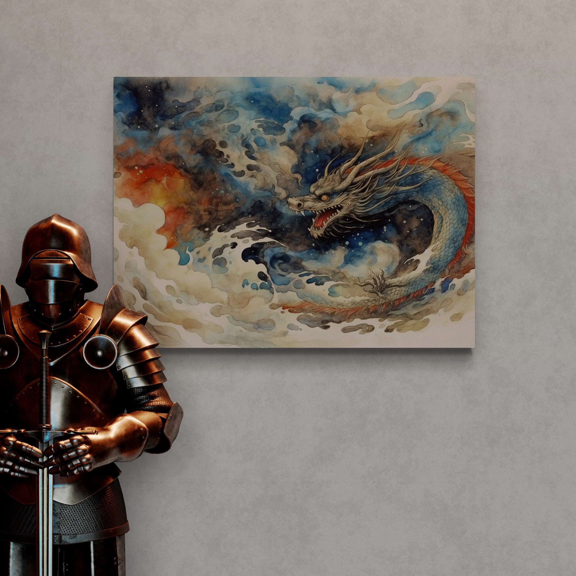 Stunning Asian Dragon Art Chinese Dragon Canvas Art Rolled Art Print of ...