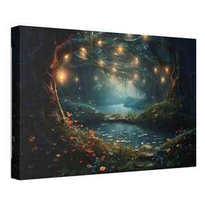 Fantasy Wall Art Magical Forest Canvas Print Enchanted Forest Landscape ...