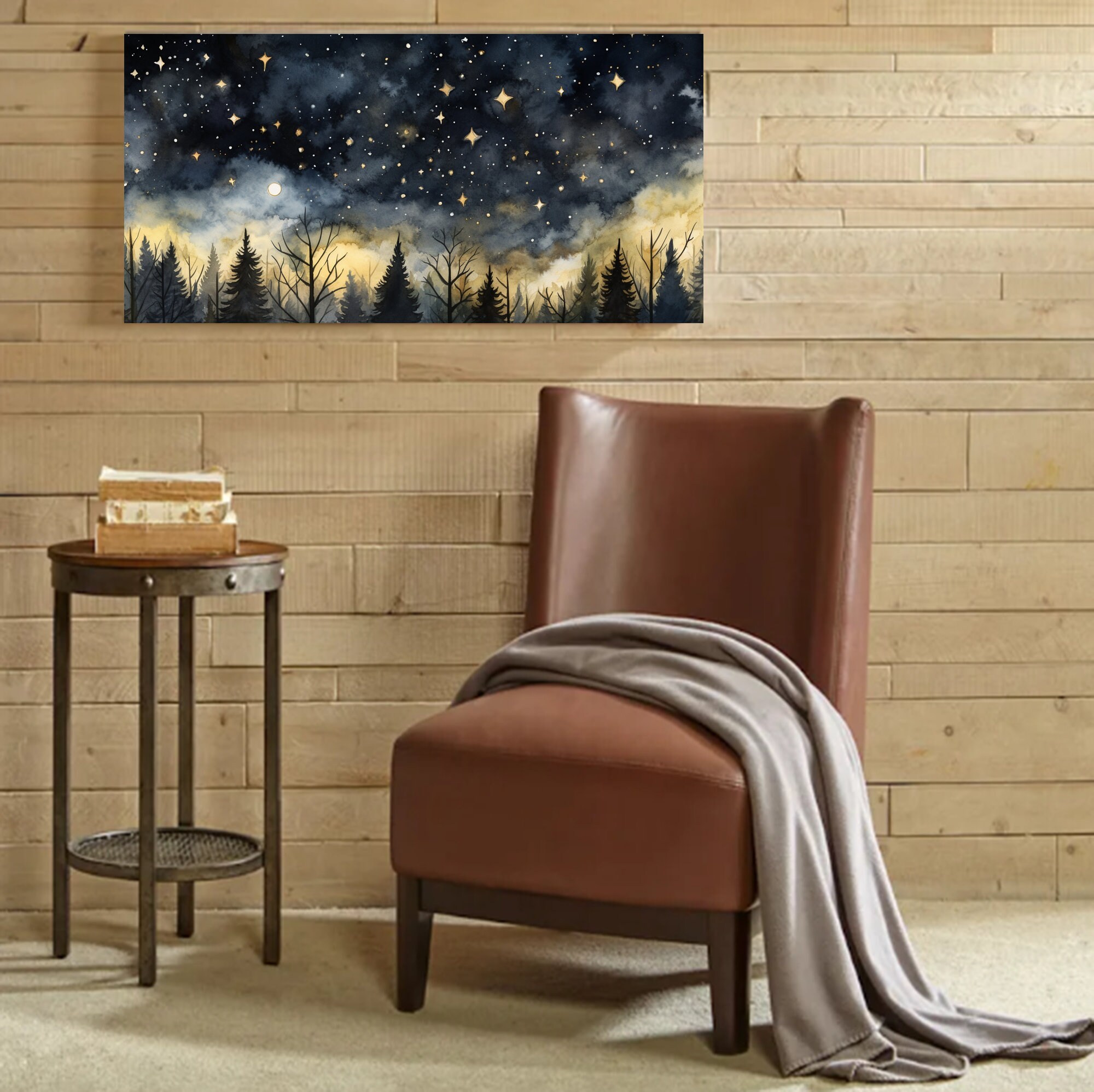 Magical Night Sky Enchanting Forest Starry Night Landscape Forest ...