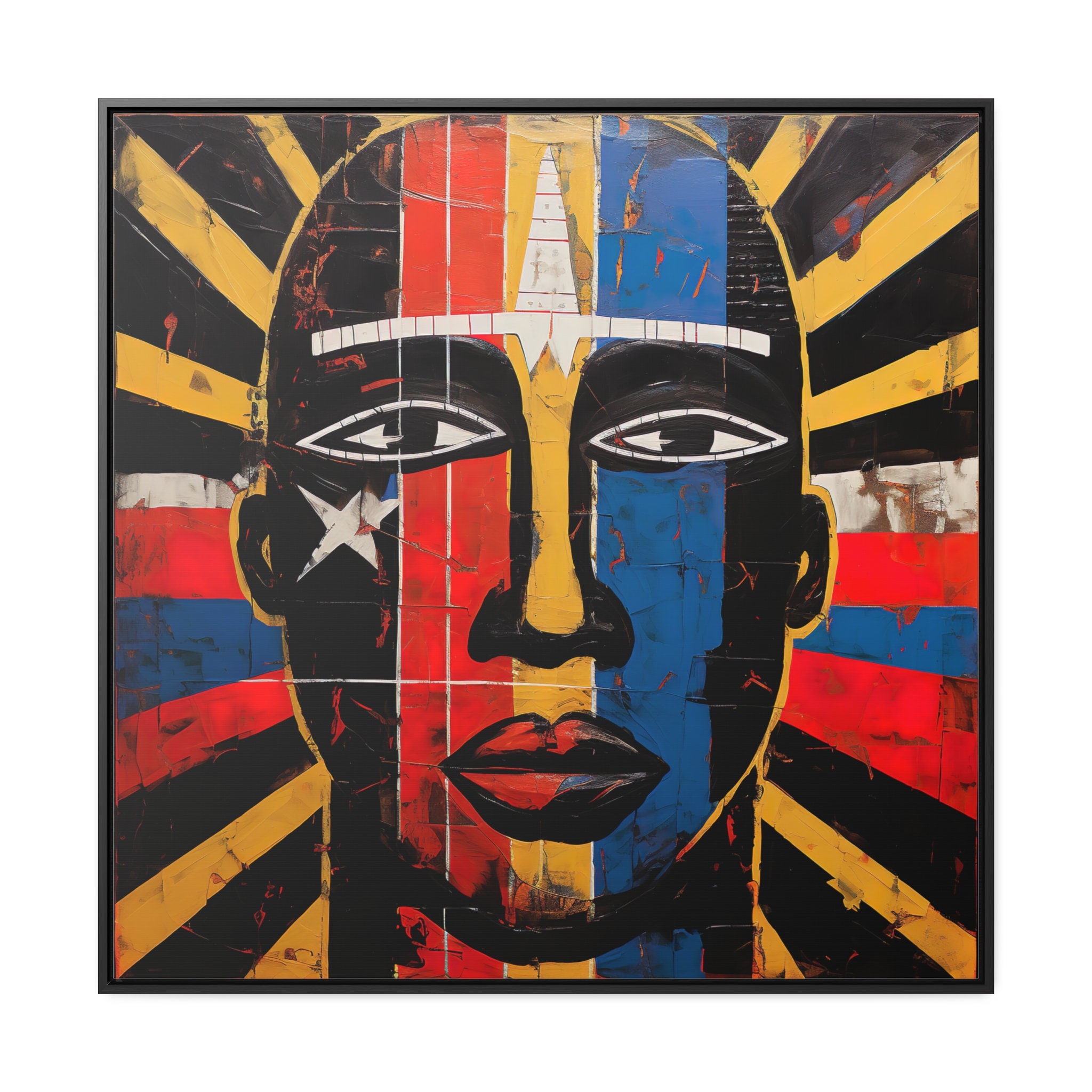 Pop Art Tribal African American Art Jasper Johns Inspired Style Artwork ...