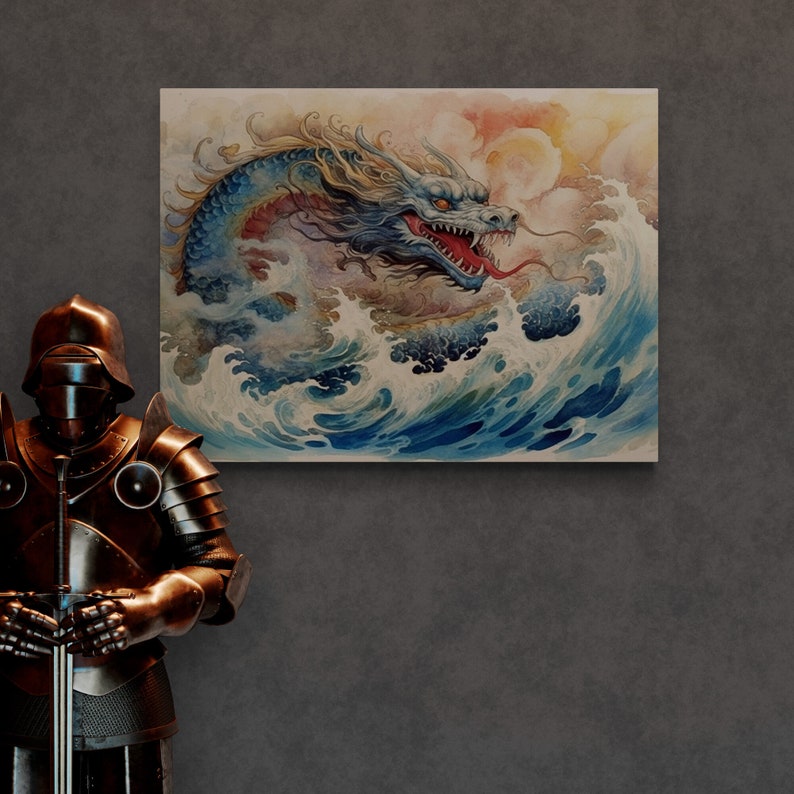 Stunning Asian Dragon Art Chinese Dragon Canvas Art Rolled Art Print of ...