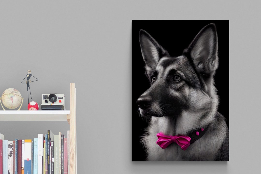 German Shepherd Wall Art German Shepherd Canvas Art for Dog Lover Art ...