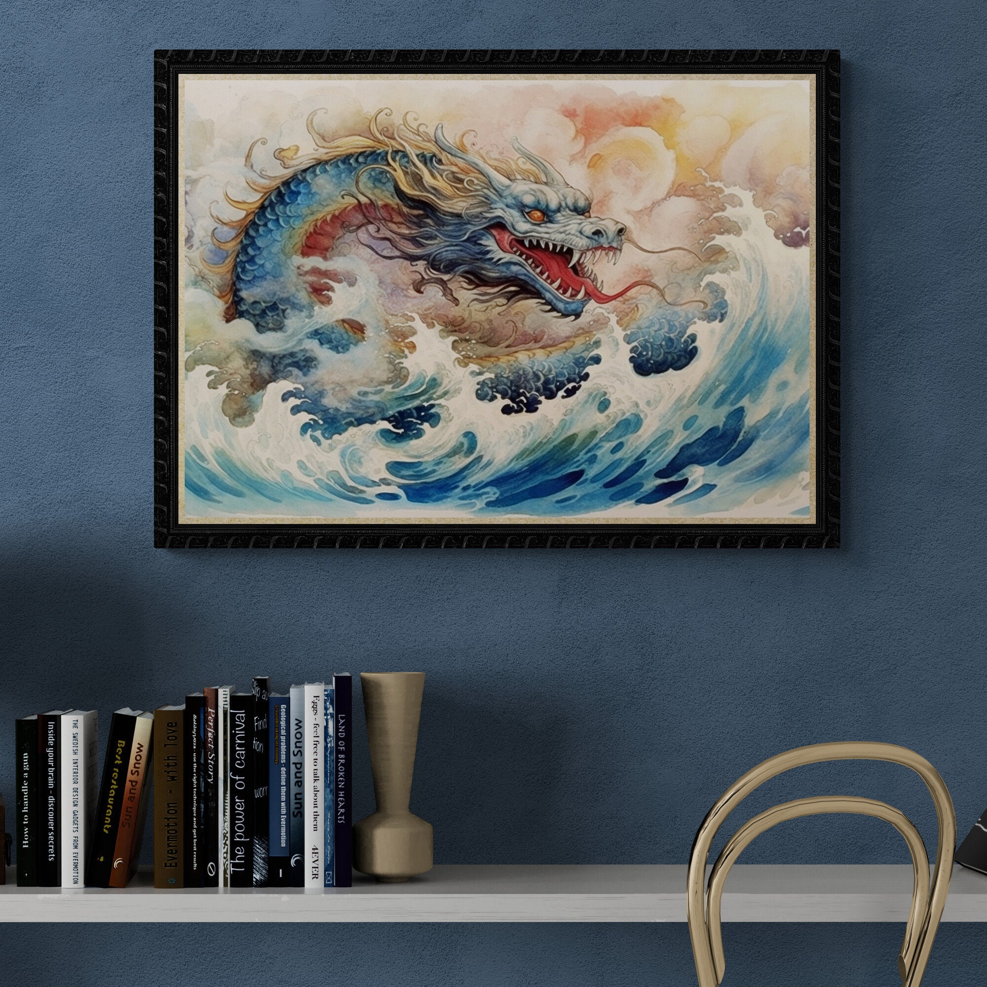Stunning Asian Dragon Art Chinese Dragon Canvas Art Rolled Art Print of ...