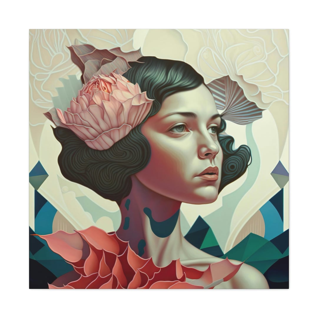 Surreal Canvas Art Print of a Woman and Sea Art Decor for Home Surreal ...