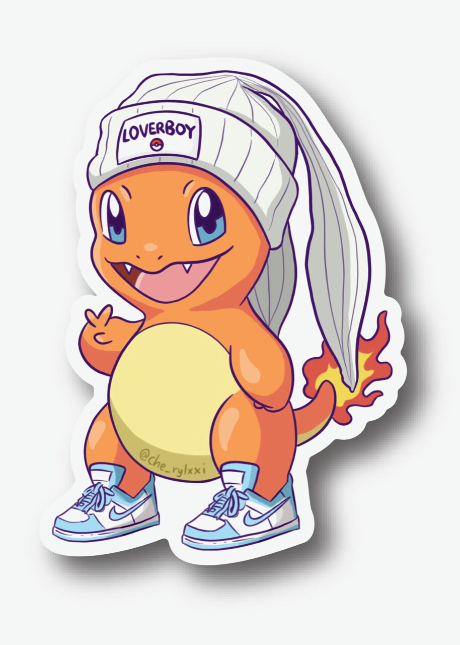 Charmander Sticker, Beanie Charmander, Pokemon Sticker, Die Cut Sticker ...