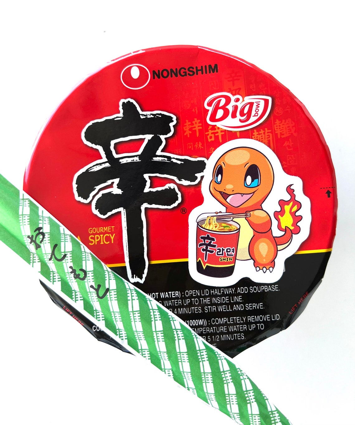 Charmander Eating Ramen Sticker, Charmander Sticker, Pokemon Sticker ...