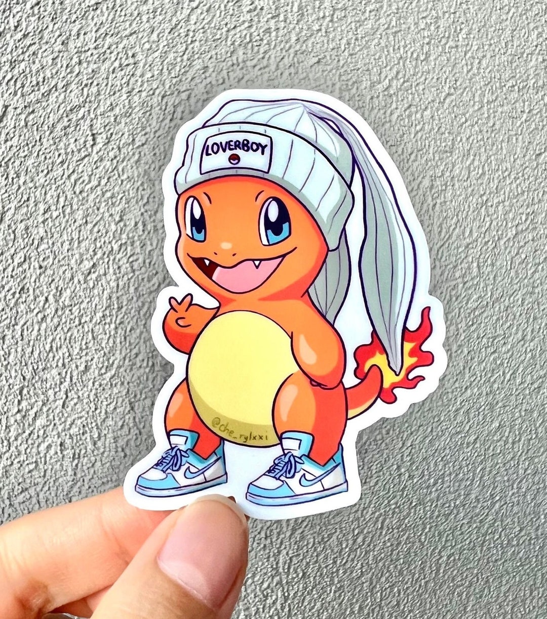 Charmander Sticker, Beanie Charmander, Pokemon Sticker, Die Cut Sticker ...