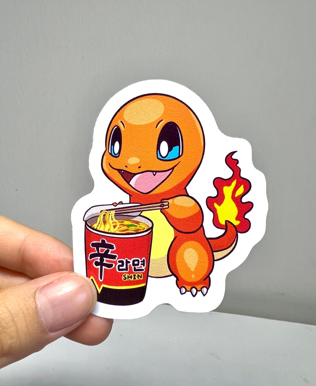 Charmander Eating Ramen Sticker, Charmander Sticker, Pokemon Sticker ...